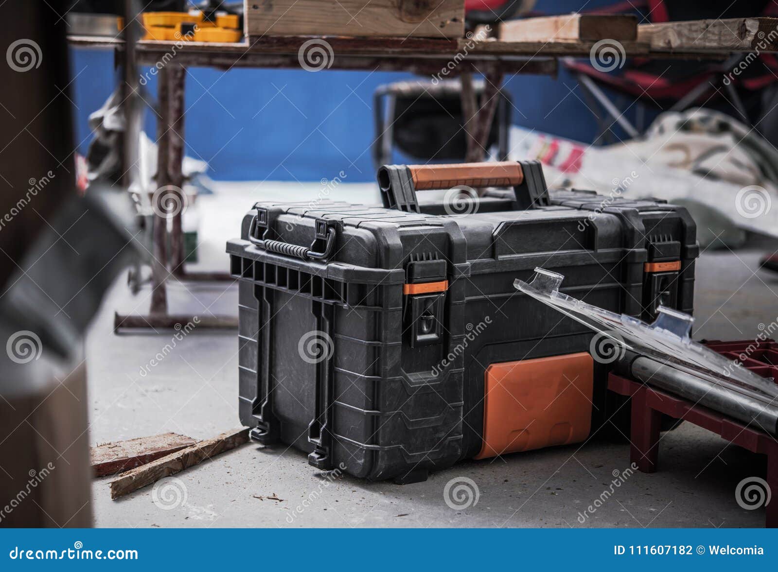 Construction Site Tools Box Stock Photo - Image of tool, apartment ...