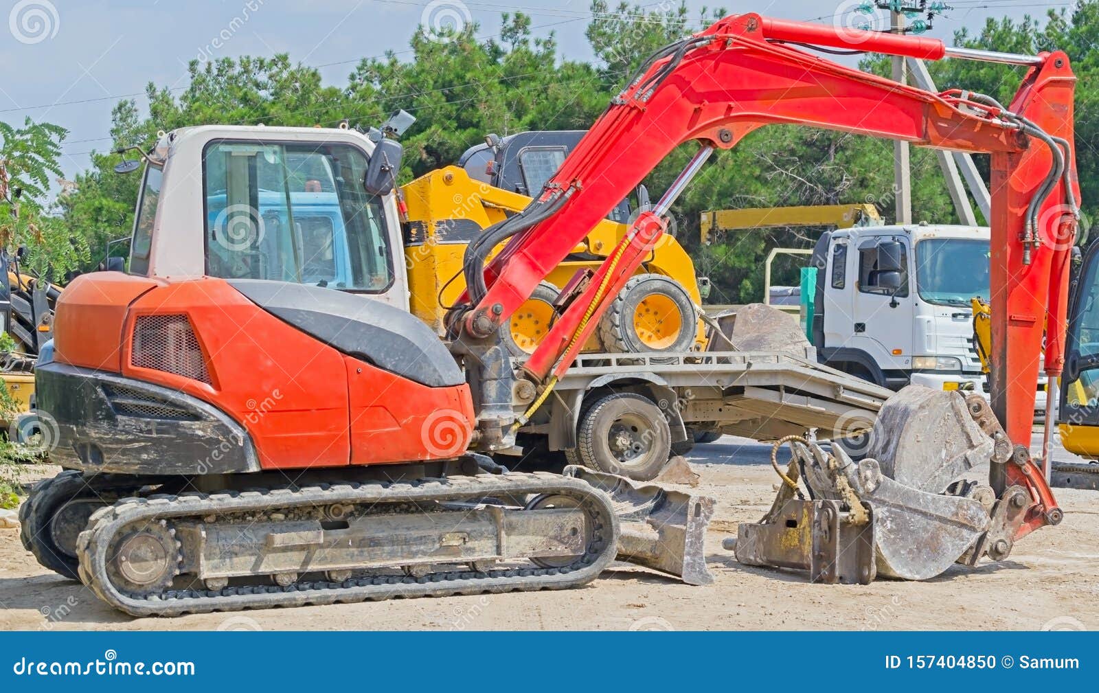 Different Construction Equipment Stock Photo - Image of transportation ...