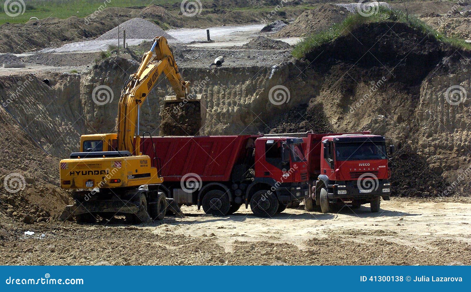 Construction Site with Tractors and Dump Truck Editorial Stock Photo ...