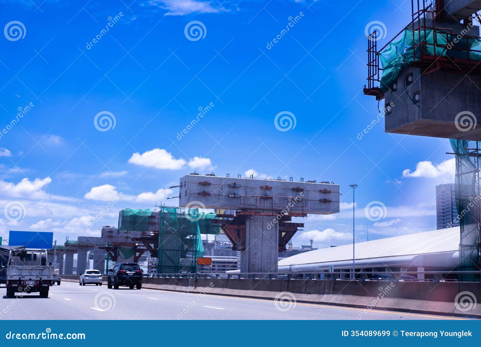 Construction Site of Transportation System, High-speed Train Overhead ...