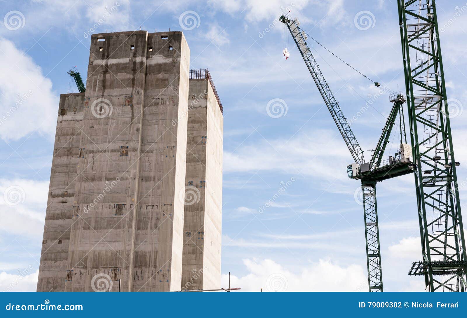 Concrete Core Of A Tall Apartment Building Under Construction With ...