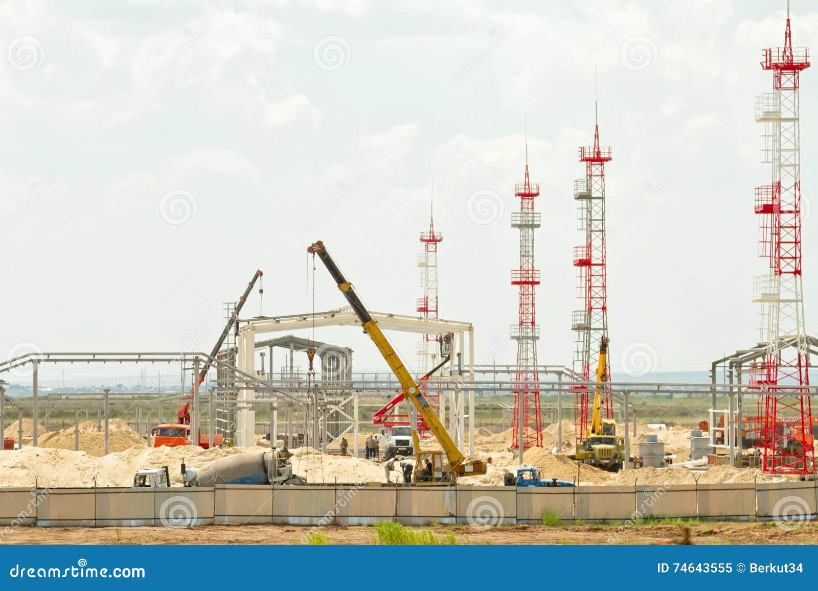 Construction Site Under Refinery Editorial Image - Image of metal ...