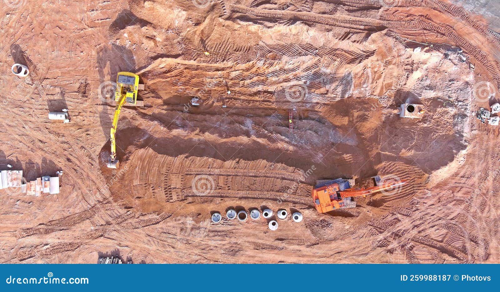 A Construction Site is Undergoing Construction and an Excavator is ...