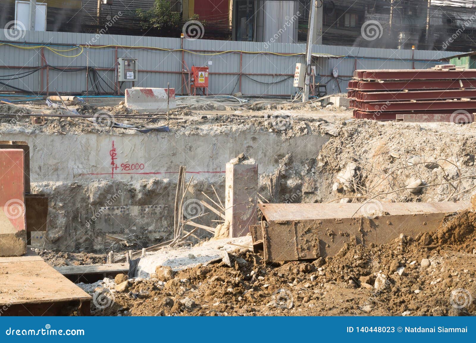 Construction Site of Underground Station in Bangkok Stock Image - Image ...