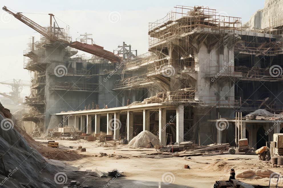 A Construction Site with Unfinished Architectural Marvels Stock ...