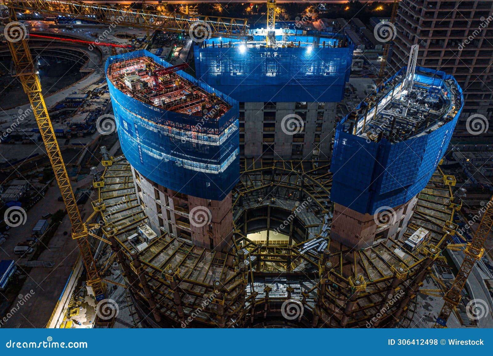 Construction Site of a Uniquely Shaped Building Stock Photo - Image of ...