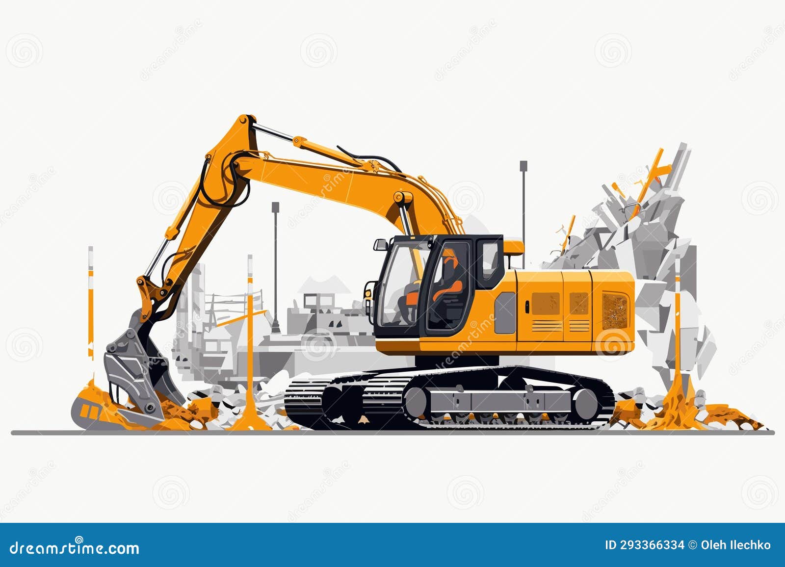 Construction Site Vector Flat Minimalistic Isolated Illustration Stock Vector - Illustration of ...