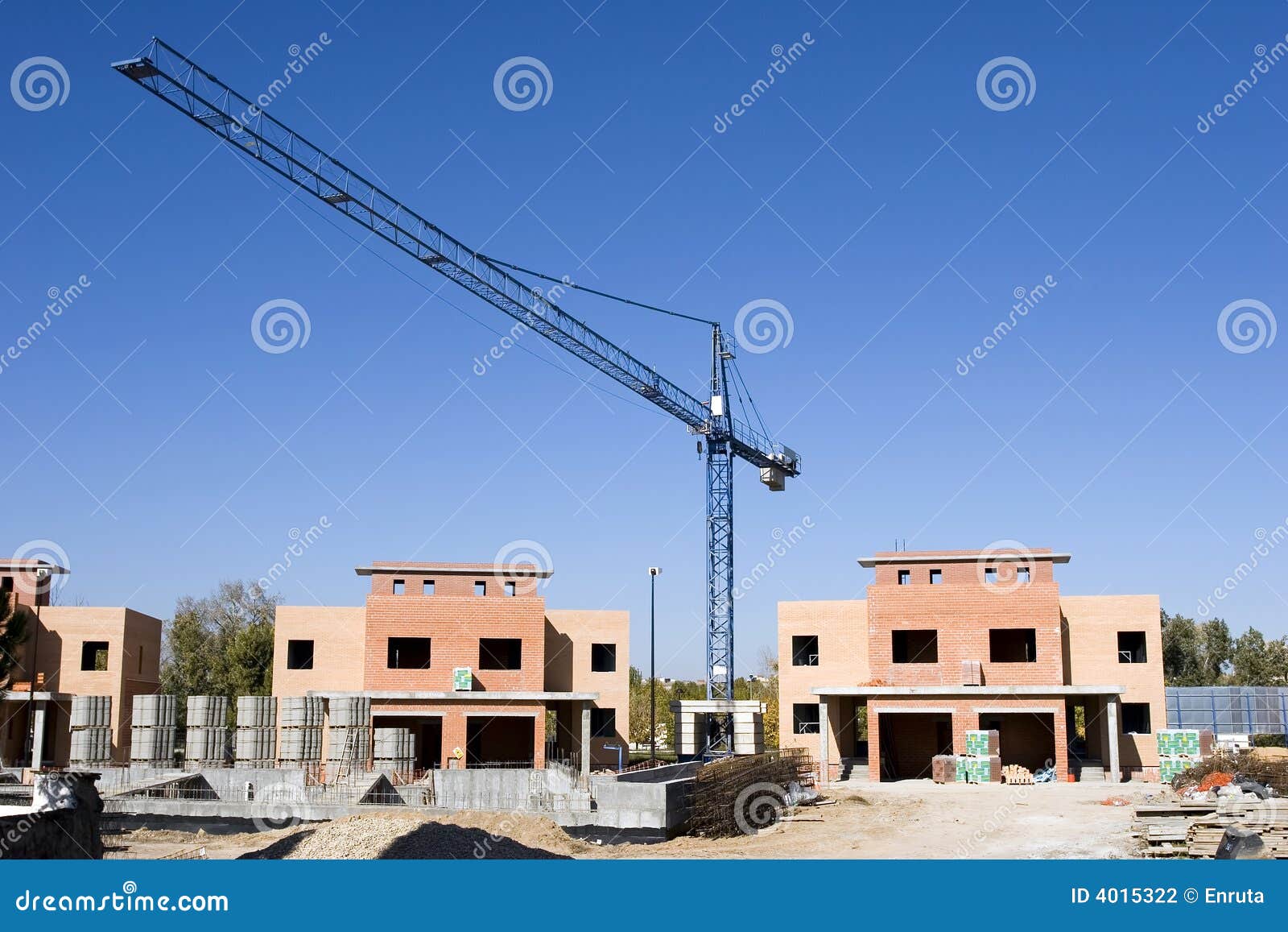 Construction site view stock photo. Image of building - 4015322
