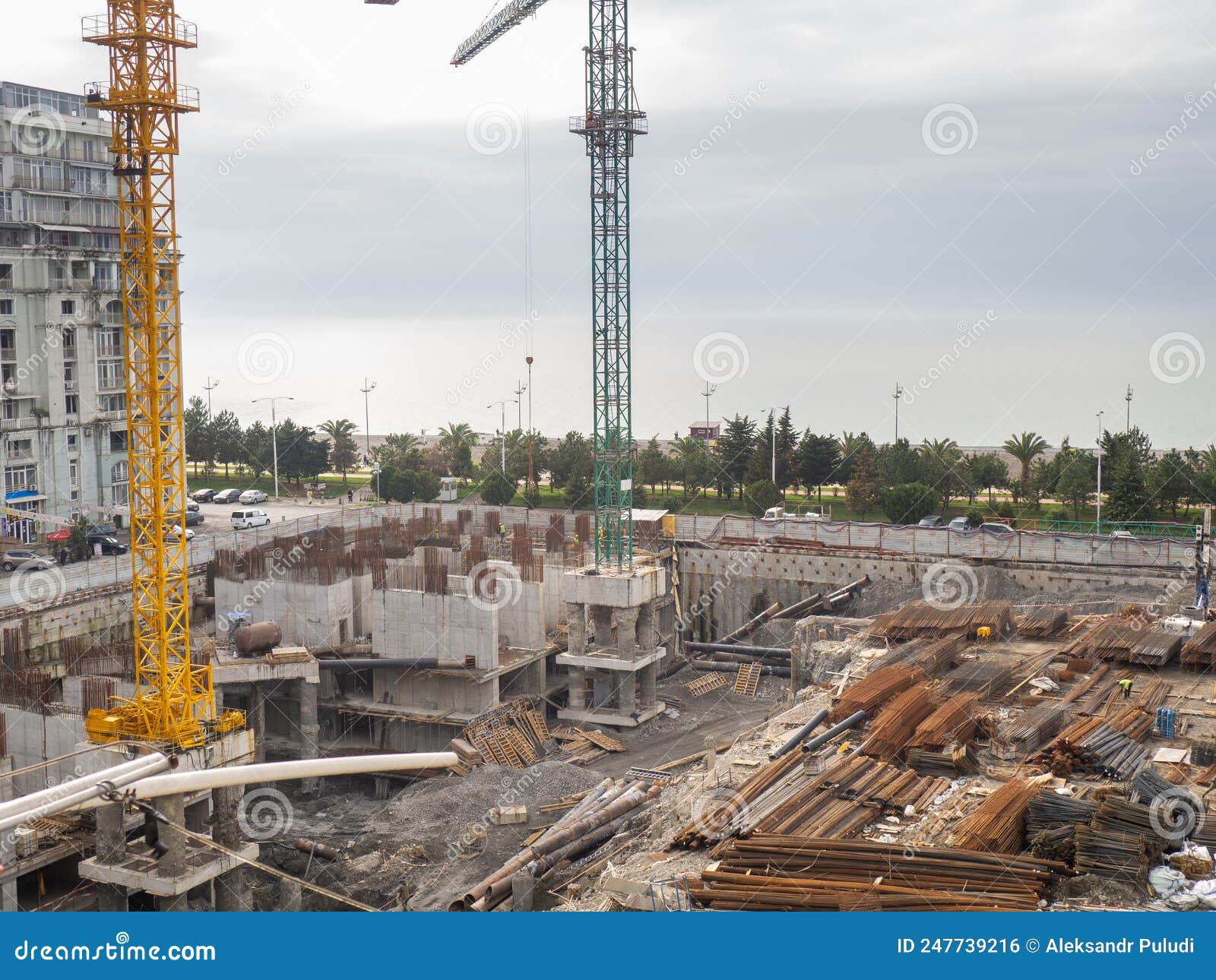 Construction Site. View from Above. Start of Construction. Skyscraper ...