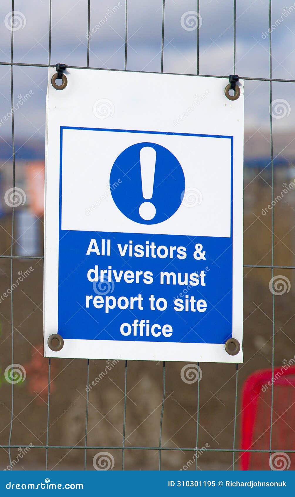 Construction Site Visitors and Drivers Report To Site Office Stock ...