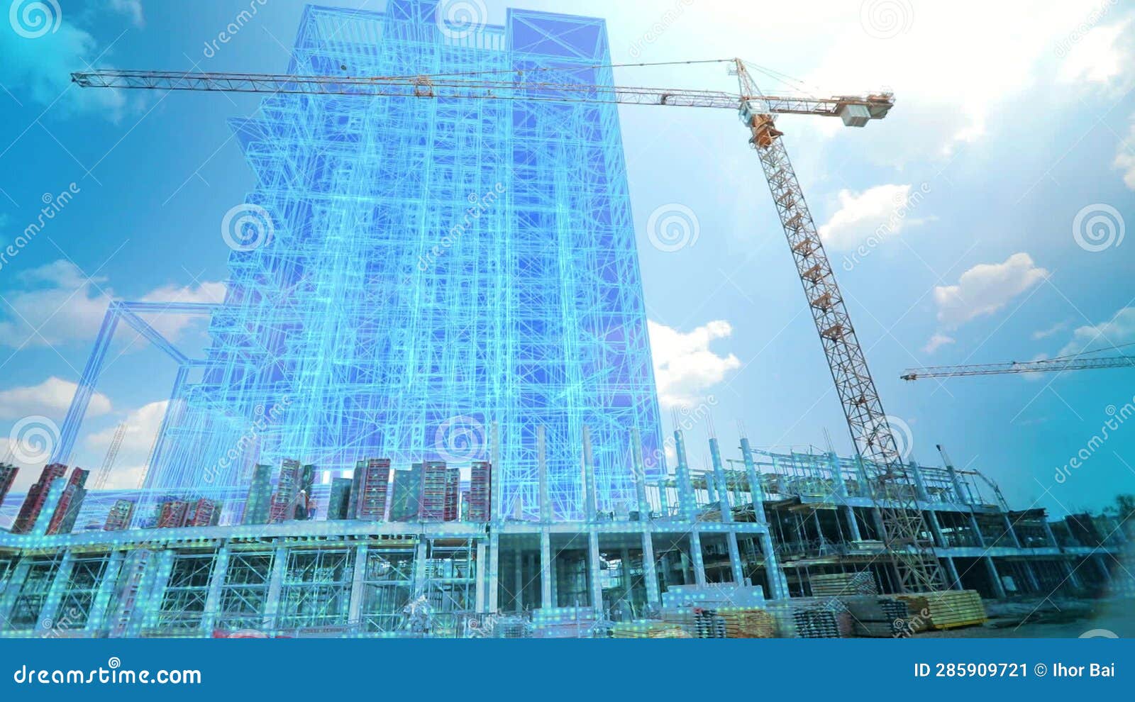Construction Site Visualization. the Concept of a Modern Building ...