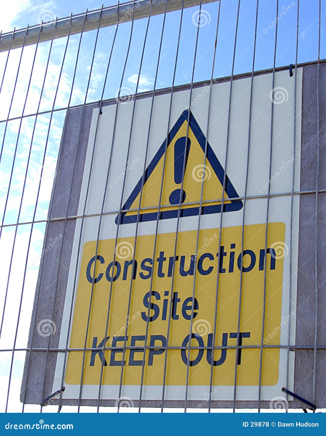 Construction Site Warning Sign Stock Photo - Image of security, fence ...