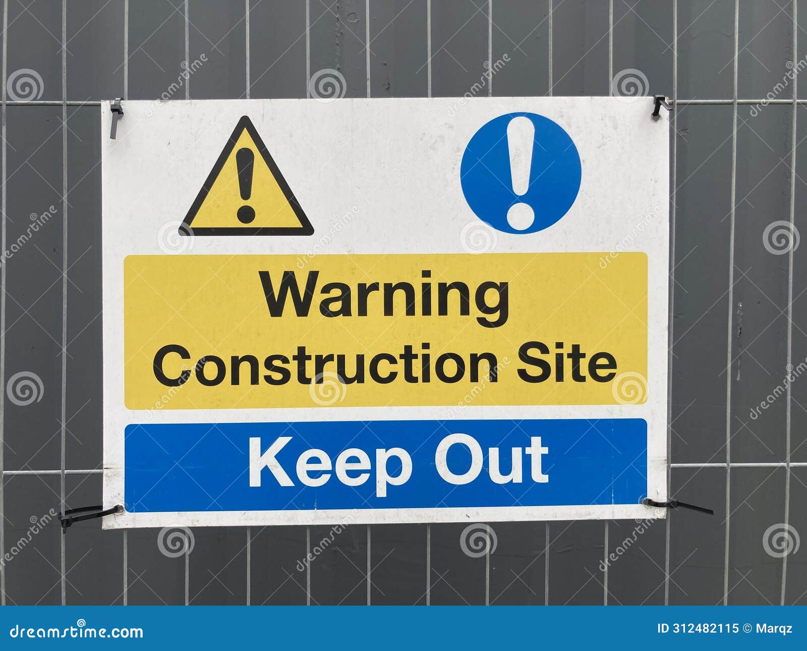 Construction Site Warning Sign. Stock Image - Image of danger, signs ...
