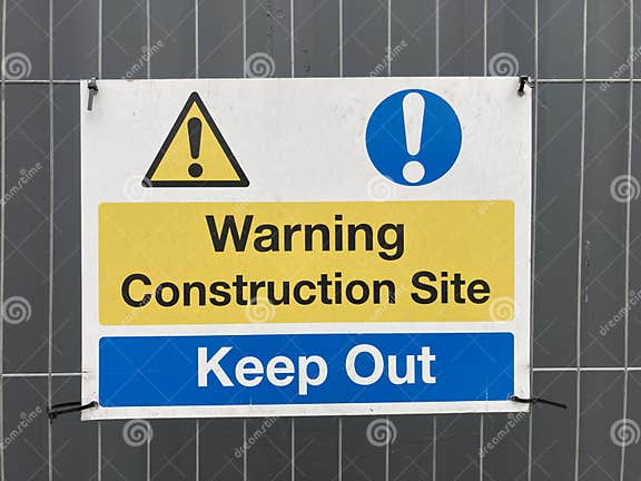 Construction Site Warning Sign. Stock Image - Image of danger, signs ...