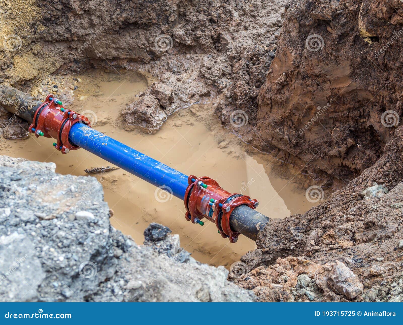 Construction Site Water Pipe Stock Image - Image of underwater, germany ...
