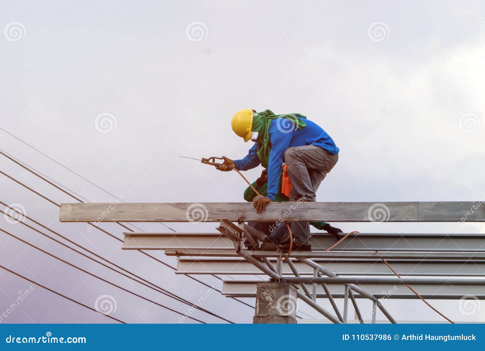 A Construction Workers Installing Beam Formwork. Formwork is Located at ...