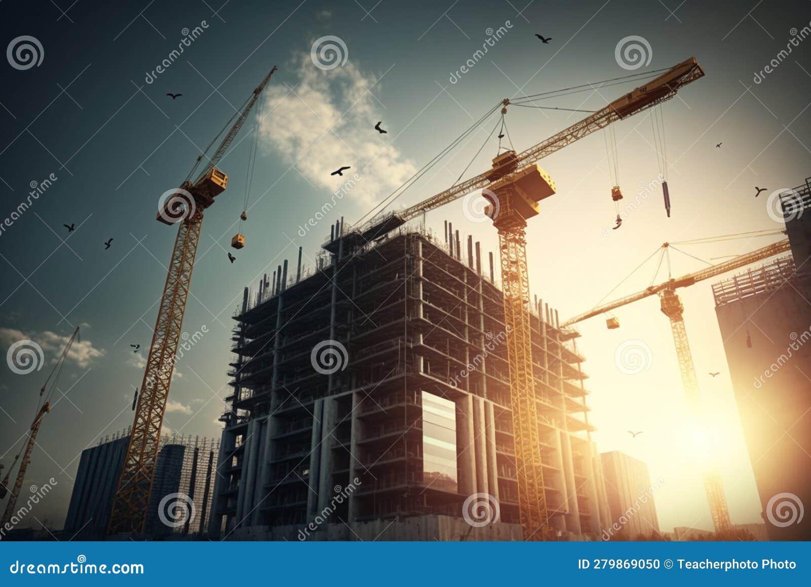 Construction Site Where a Building Under Construction is in Progress ...