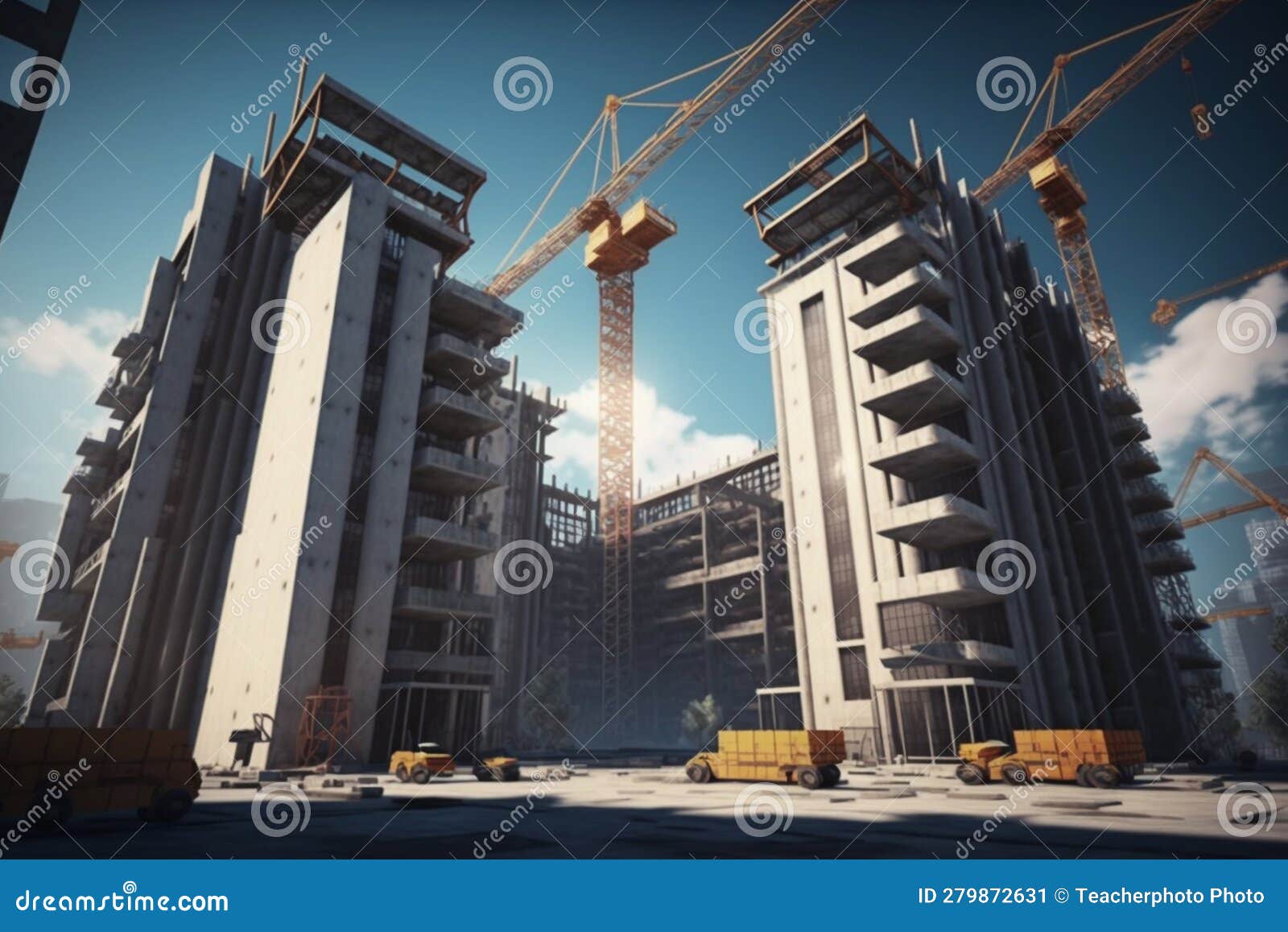 Construction Site Where a Building Under Construction is in Progress ...