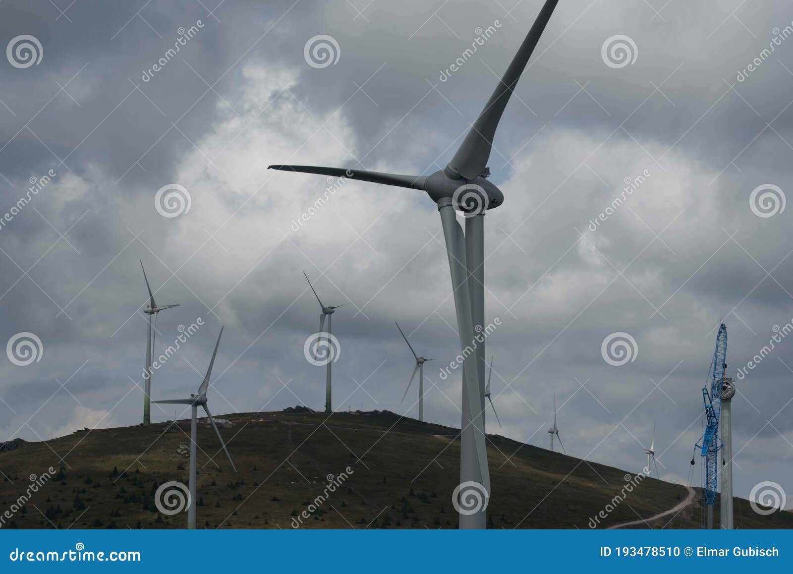 Construction Site Wind Power Plants in Wind Farm Stock Photo - Image of ...