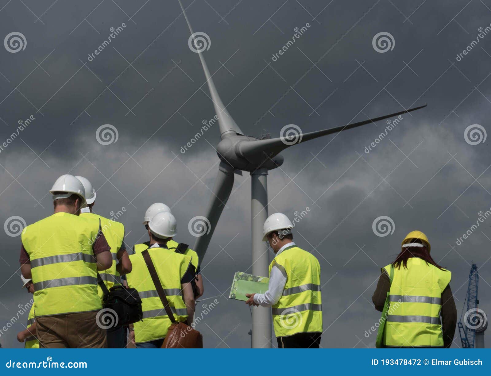 Construction Site Wind Power Plants in Wind Farm Editorial Photography ...