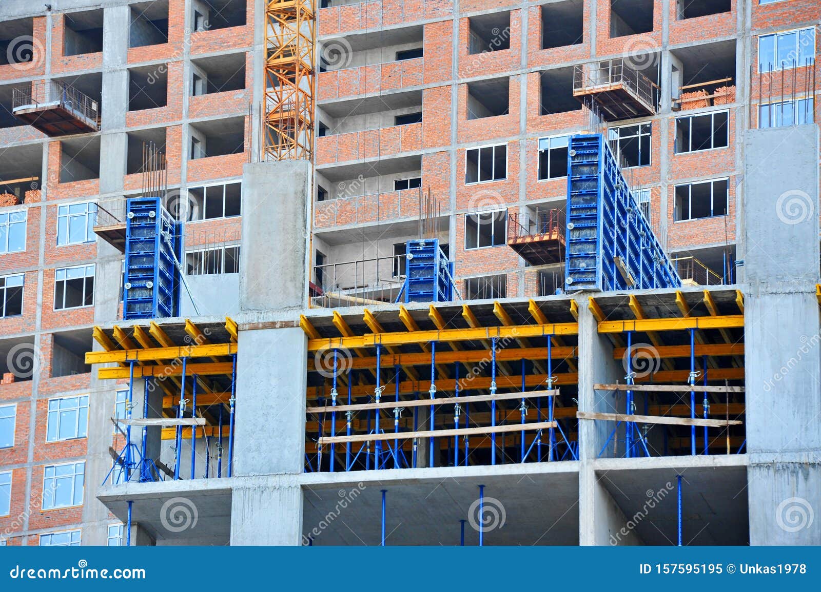 Construction site work stock image. Image of carcass - 157595195