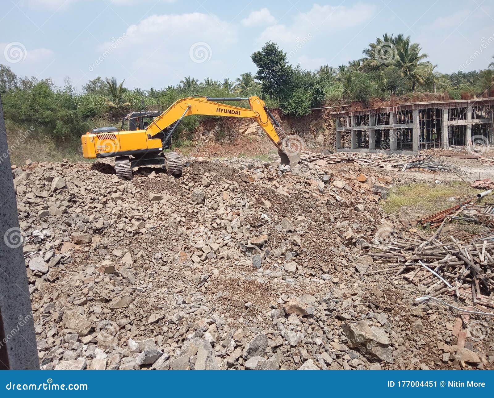 Construction Site Work Very Slow and almost Stopped because of Corona ...