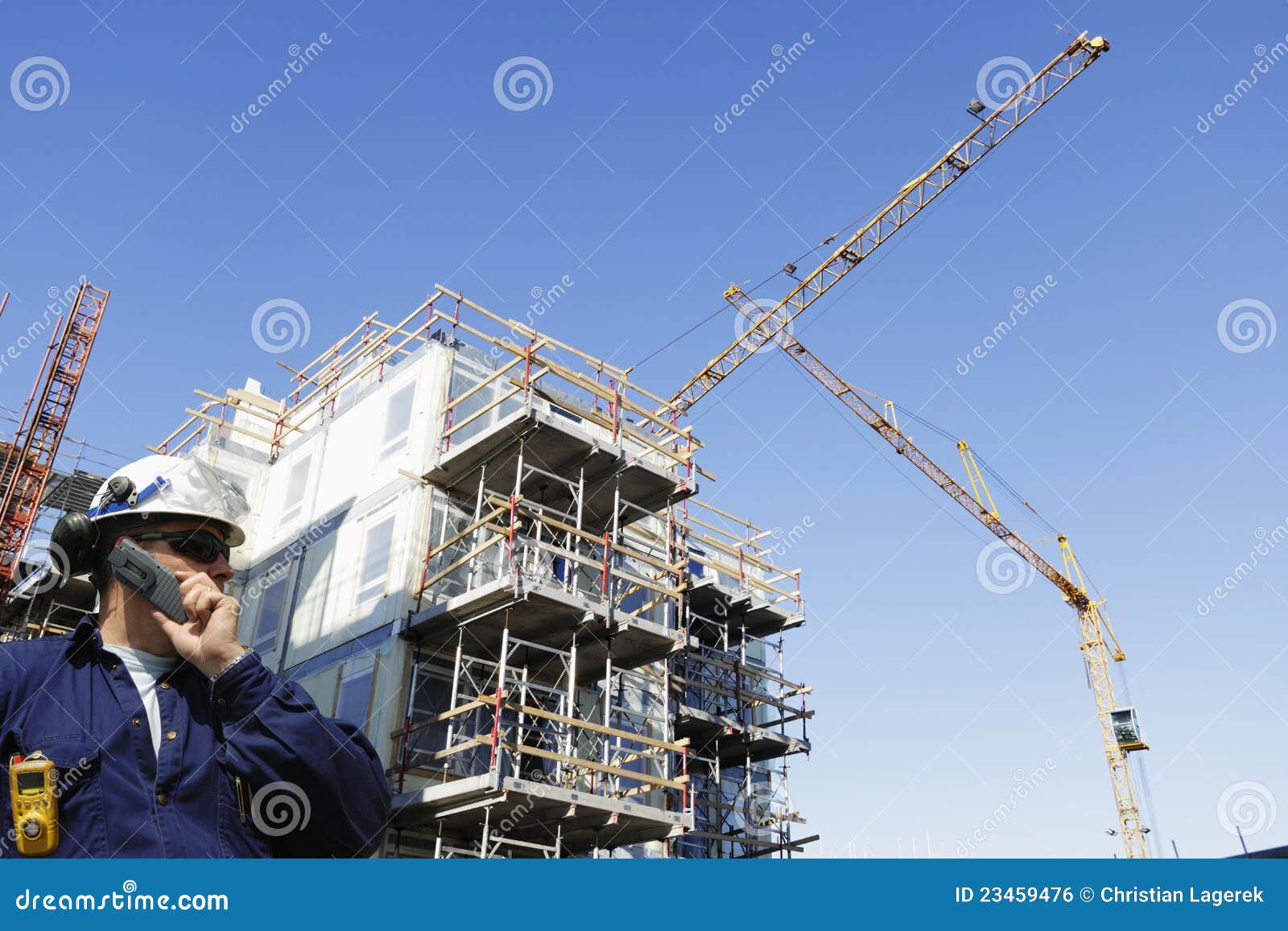 Construction Site with Workers Stock Photo - Image of teamwork, worker ...