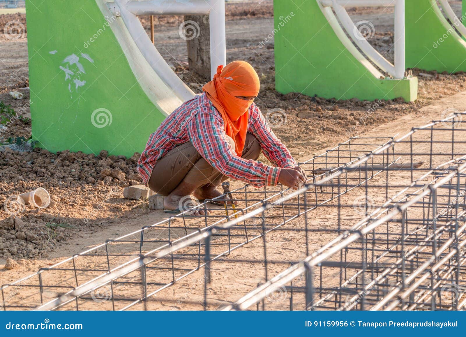 Construction site workers. editorial photo. Image of hard - 91159956