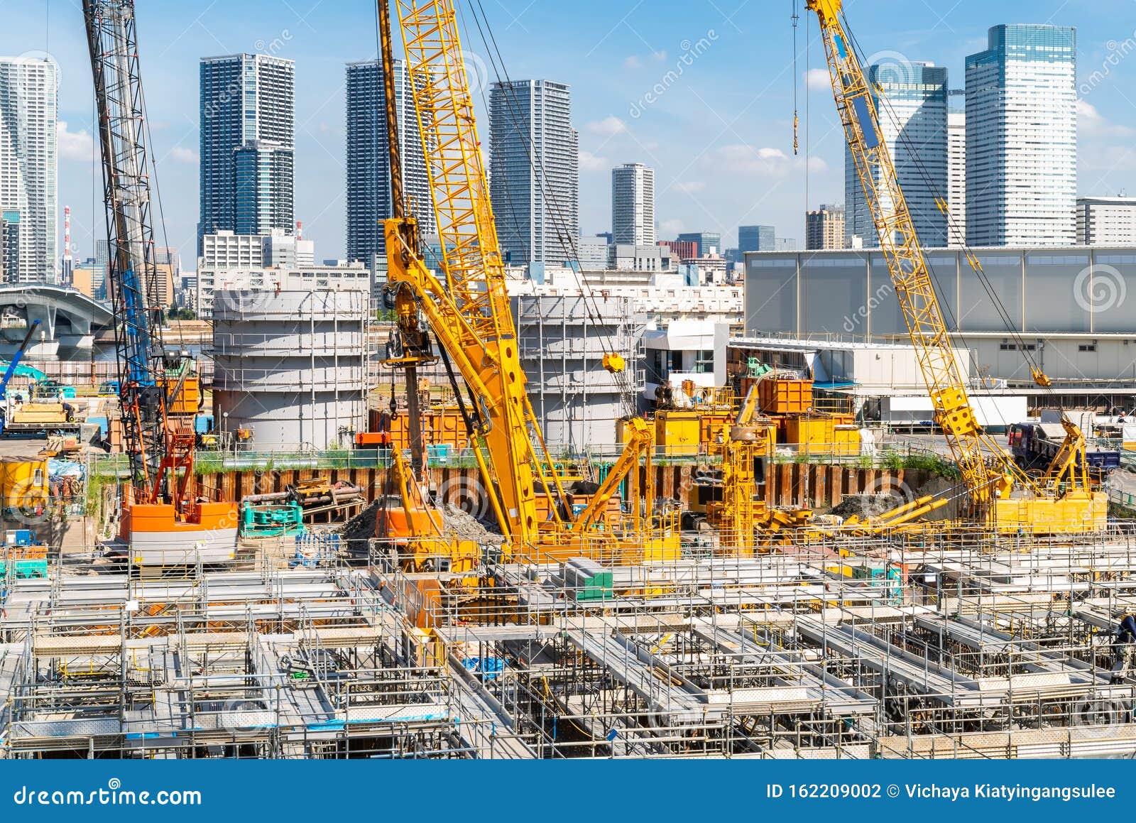 Construction Site Working in Japan Stock Photo - Image of construction ...