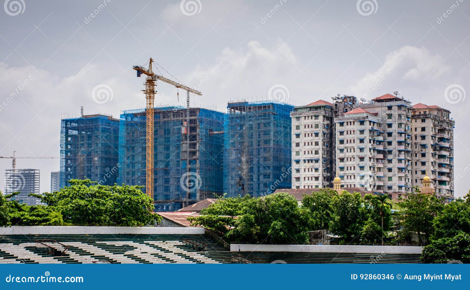 Construction Site of Housings in Yangon, Myanmar, May-2017 Editorial ...