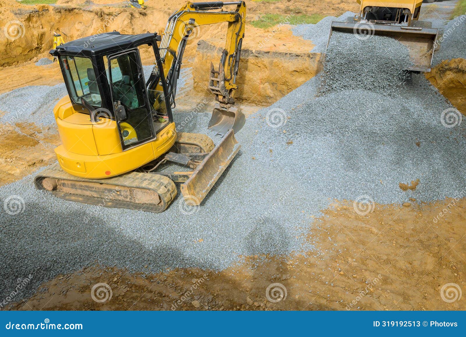 Construction Sites Require an Excavator To Fill Irregularities with ...