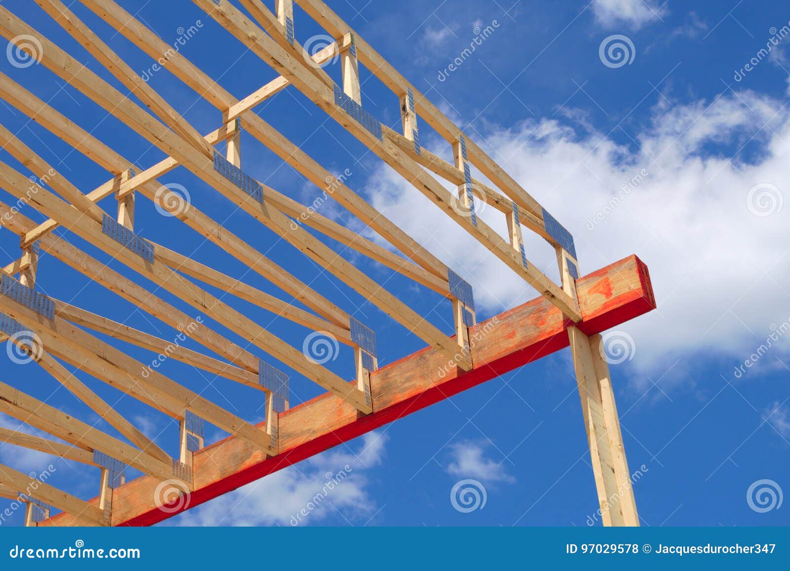 Construction Skeleton Framework House Wood Beams Structure Stock Photo ...