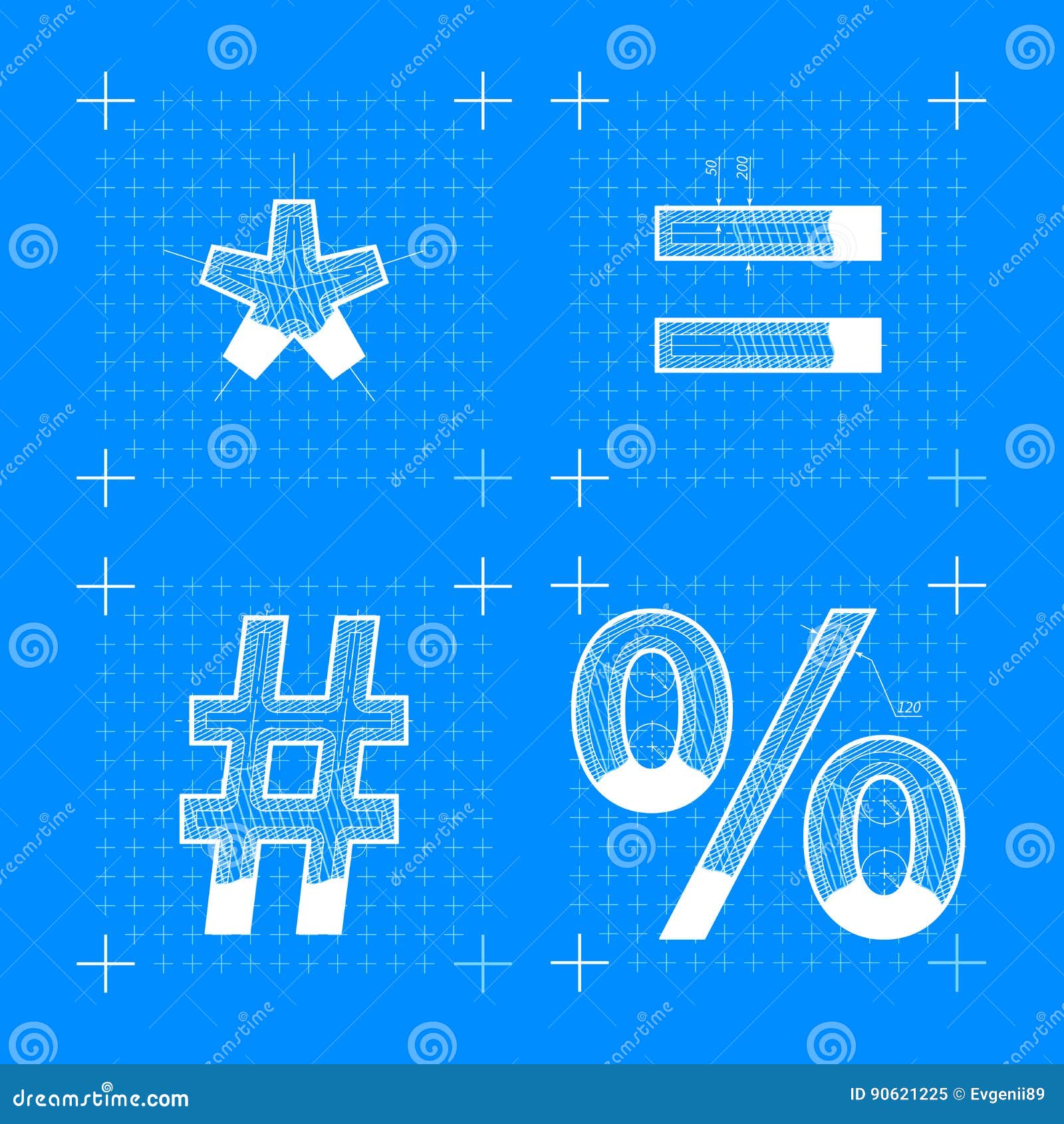 Construction Sketches of Special Signs Stock Vector - Illustration of ...