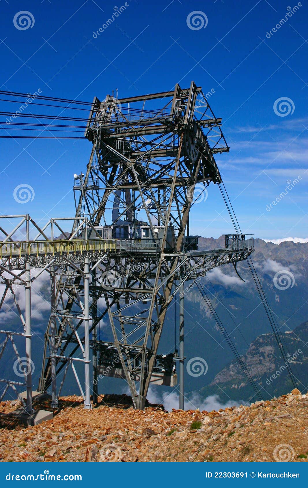 Construction for Ski Cabin at the Top Stock Image - Image of leisure ...