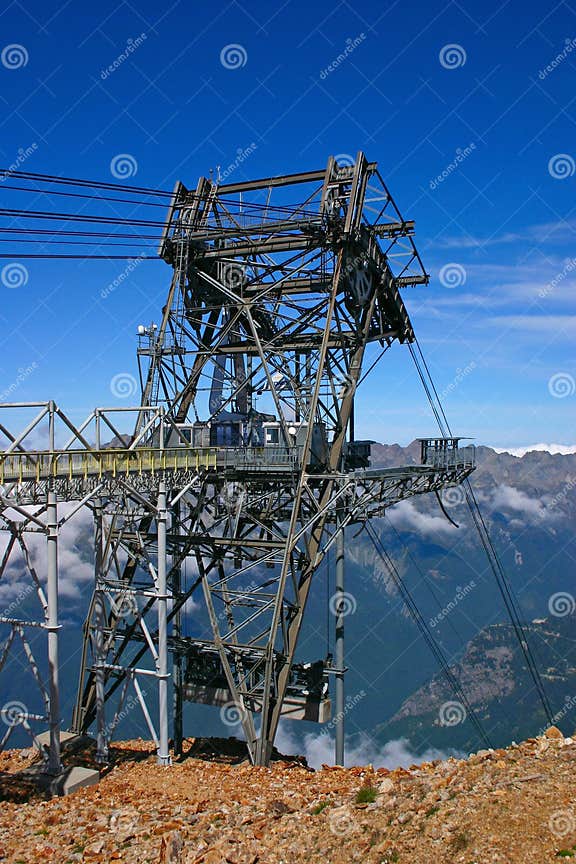 Construction for Ski Cabin at the Top Stock Image - Image of leisure ...