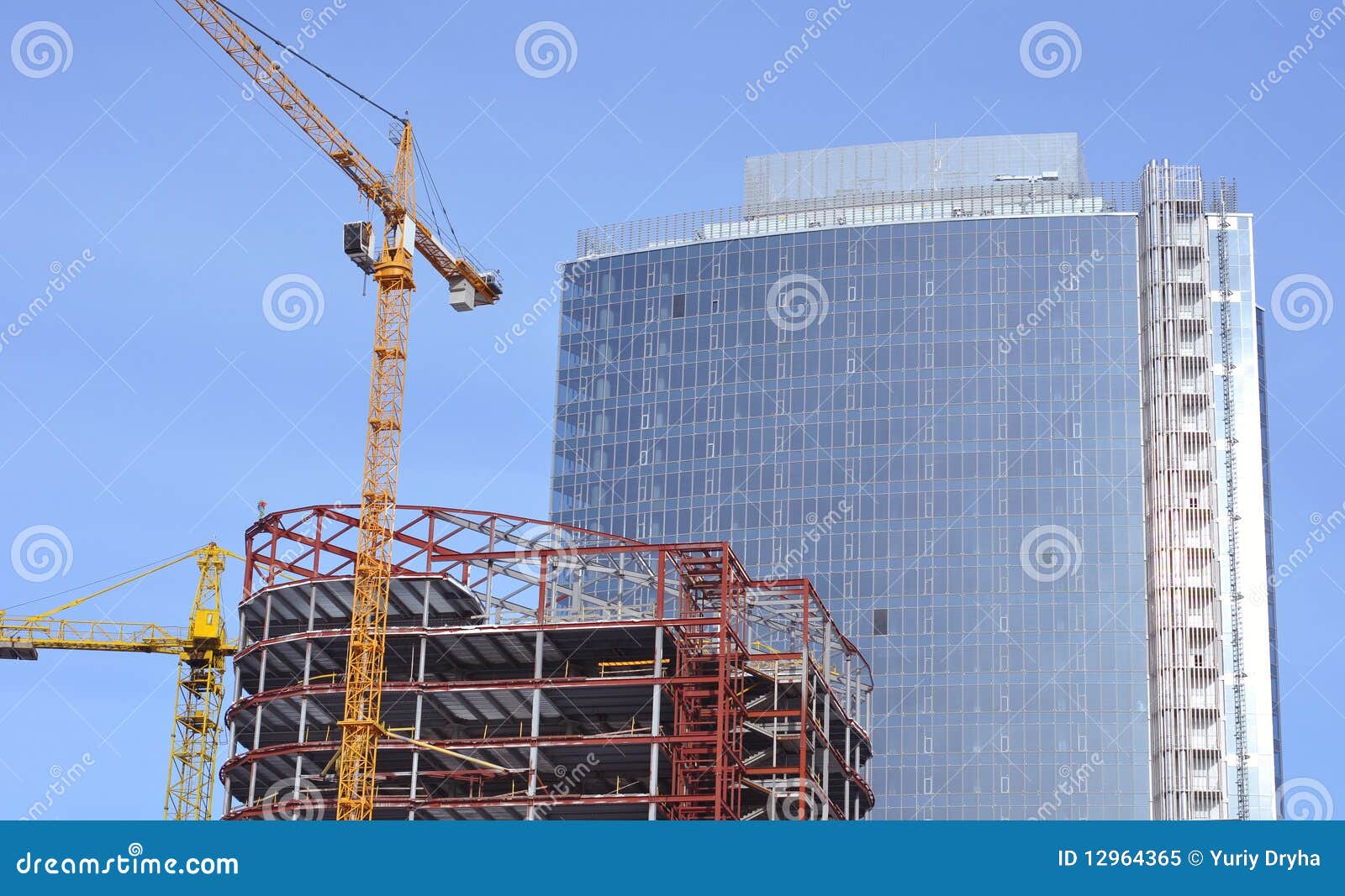 Construction of a Skyscraper Stock Image - Image of design, office ...
