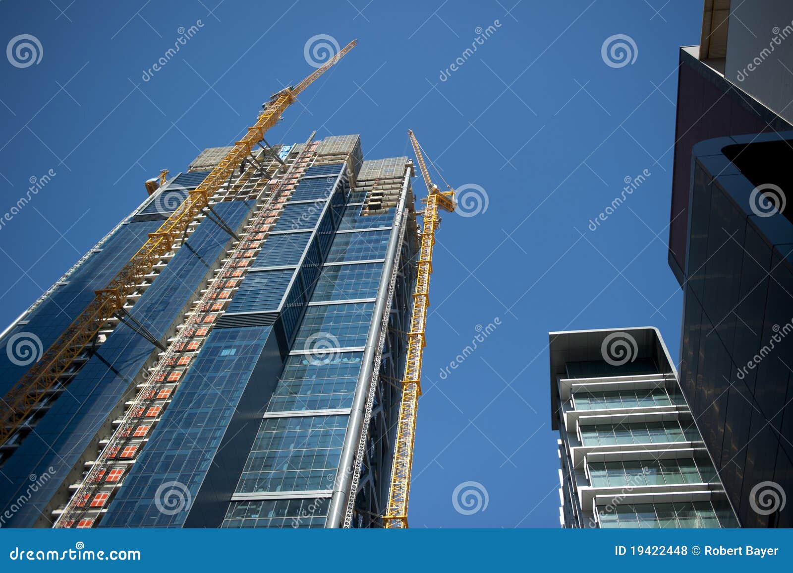 Construction of a Skyscraper Stock Photo - Image of yellow ...