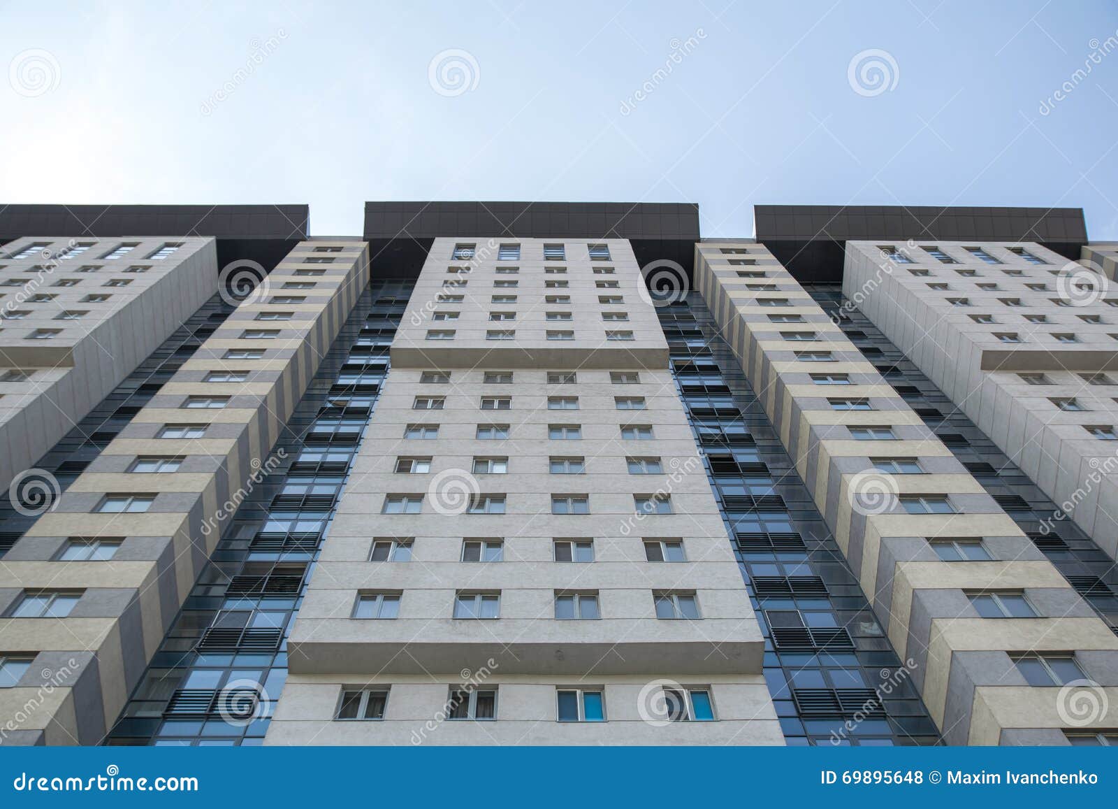 Construction of a Skyscraper from Below Stock Photo - Image of ...