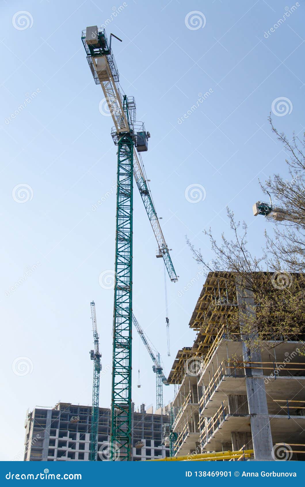 Construction of a Skyscraper, Construction of the Building Frame Stock ...