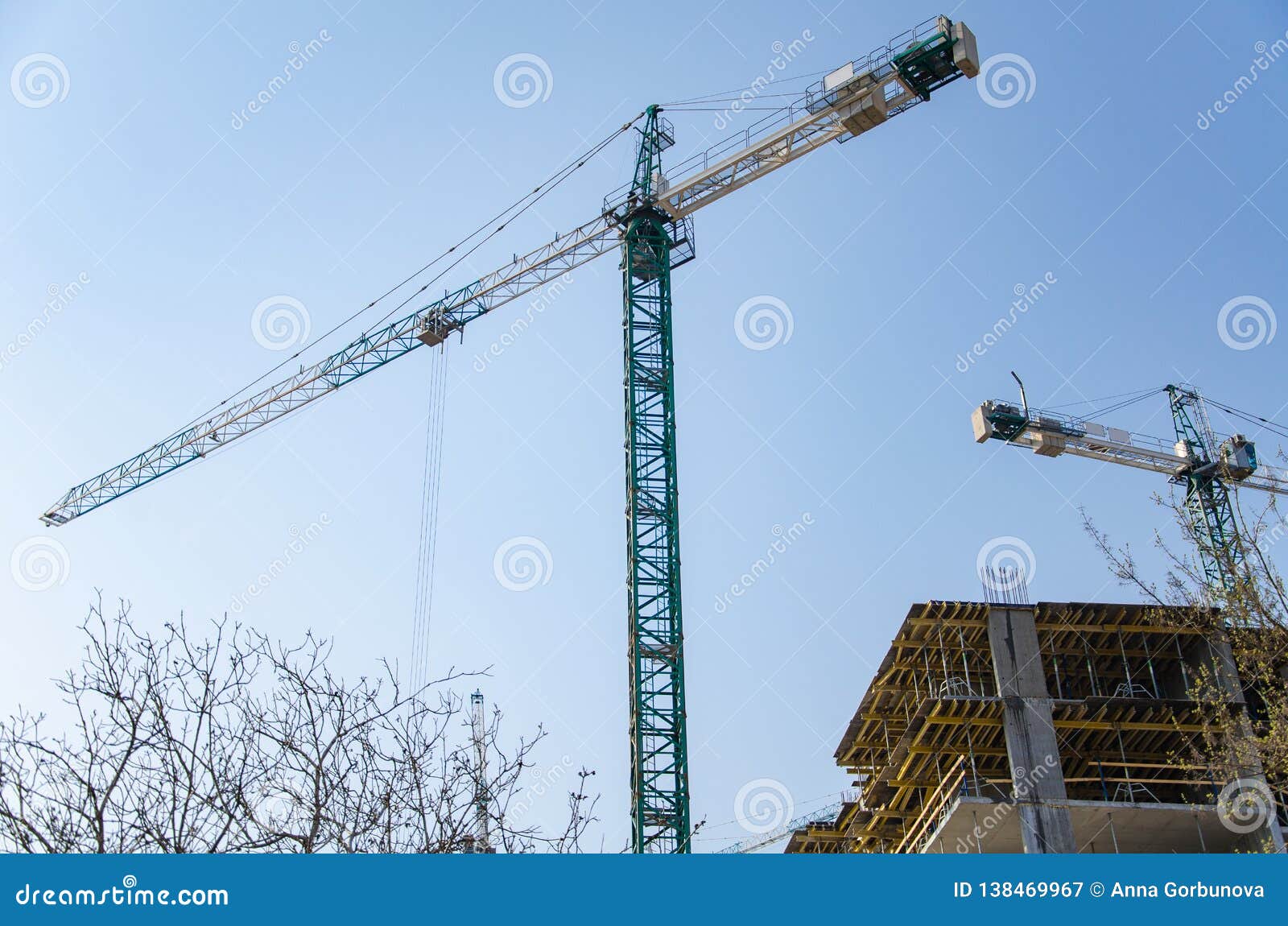 Construction of a Skyscraper, Construction of the Building Frame Stock ...