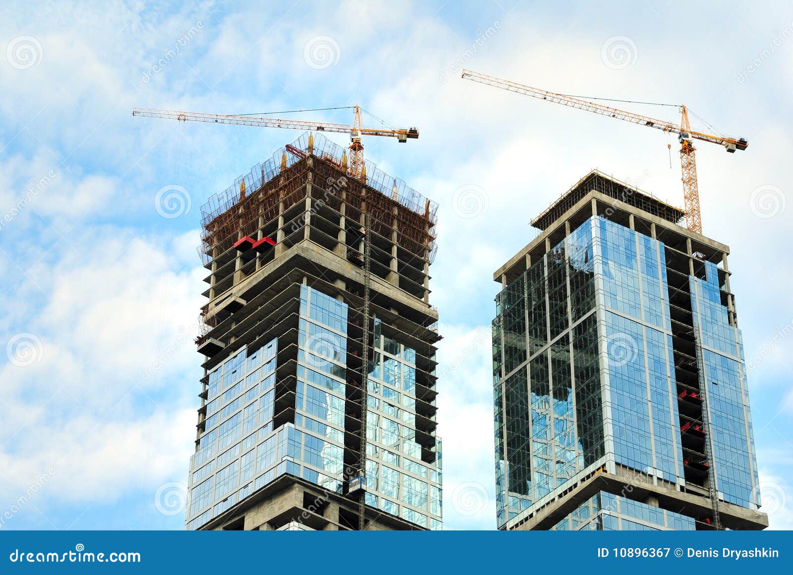 Construction of Skyscrapers Stock Image - Image of mirror, cloud: 10896367