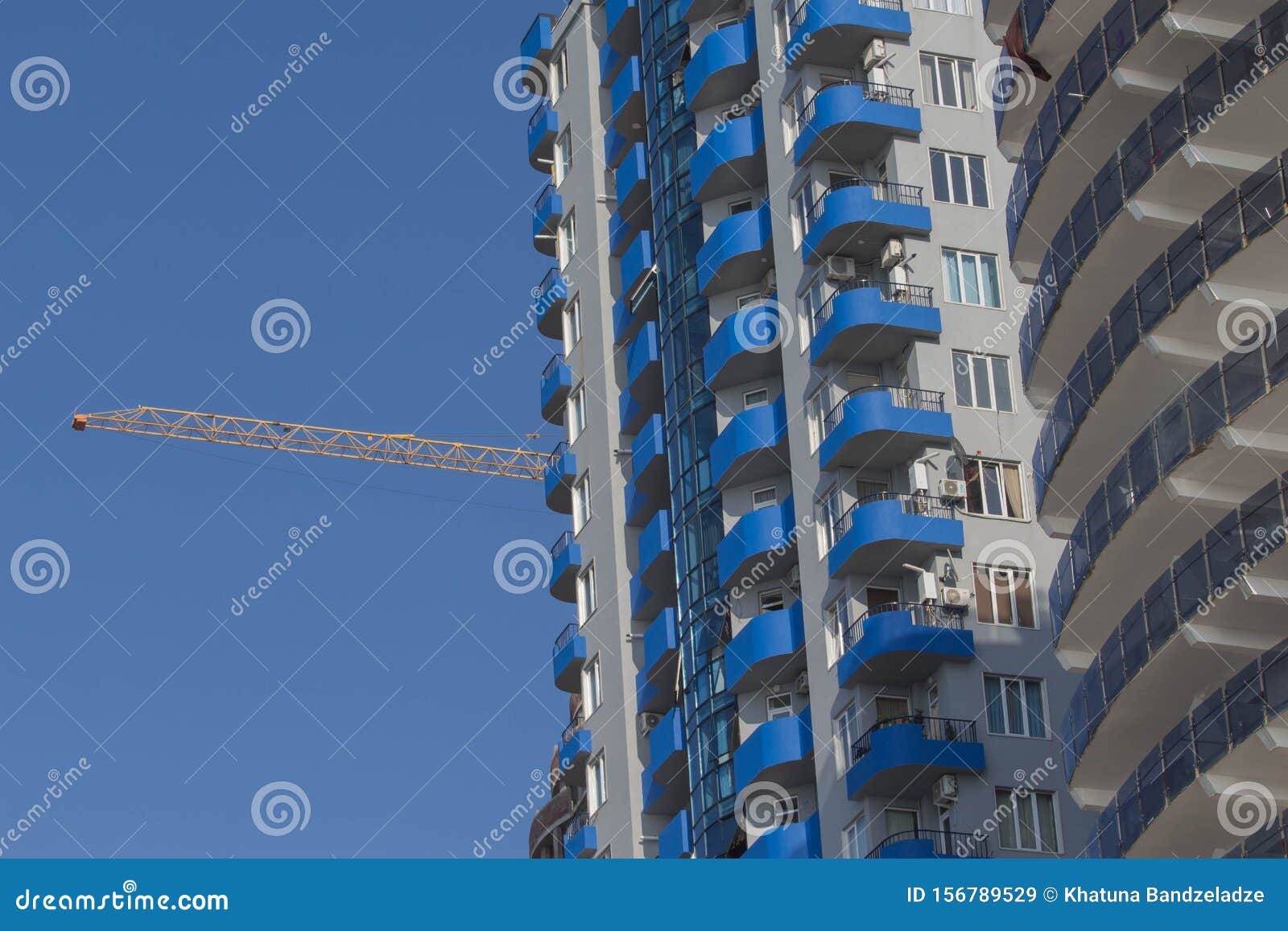 Construction of Skyscrapers on a Background of the Dark Stock Image ...