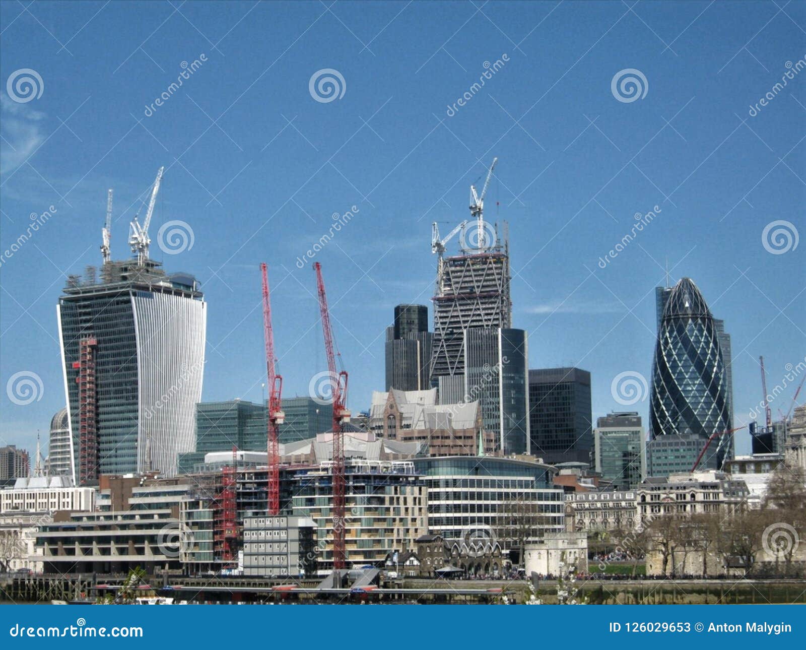 Construction of Skyscrapers Editorial Stock Photo - Image of crane ...