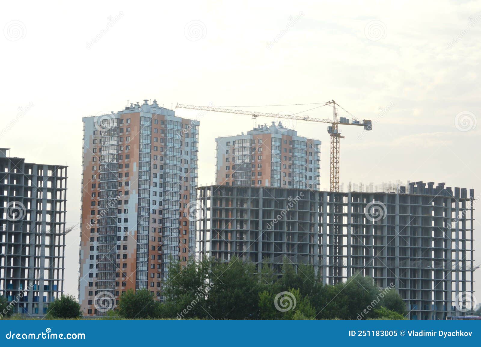 Construction of Skyscrapers in the Metropolis Stock Image - Image of ...