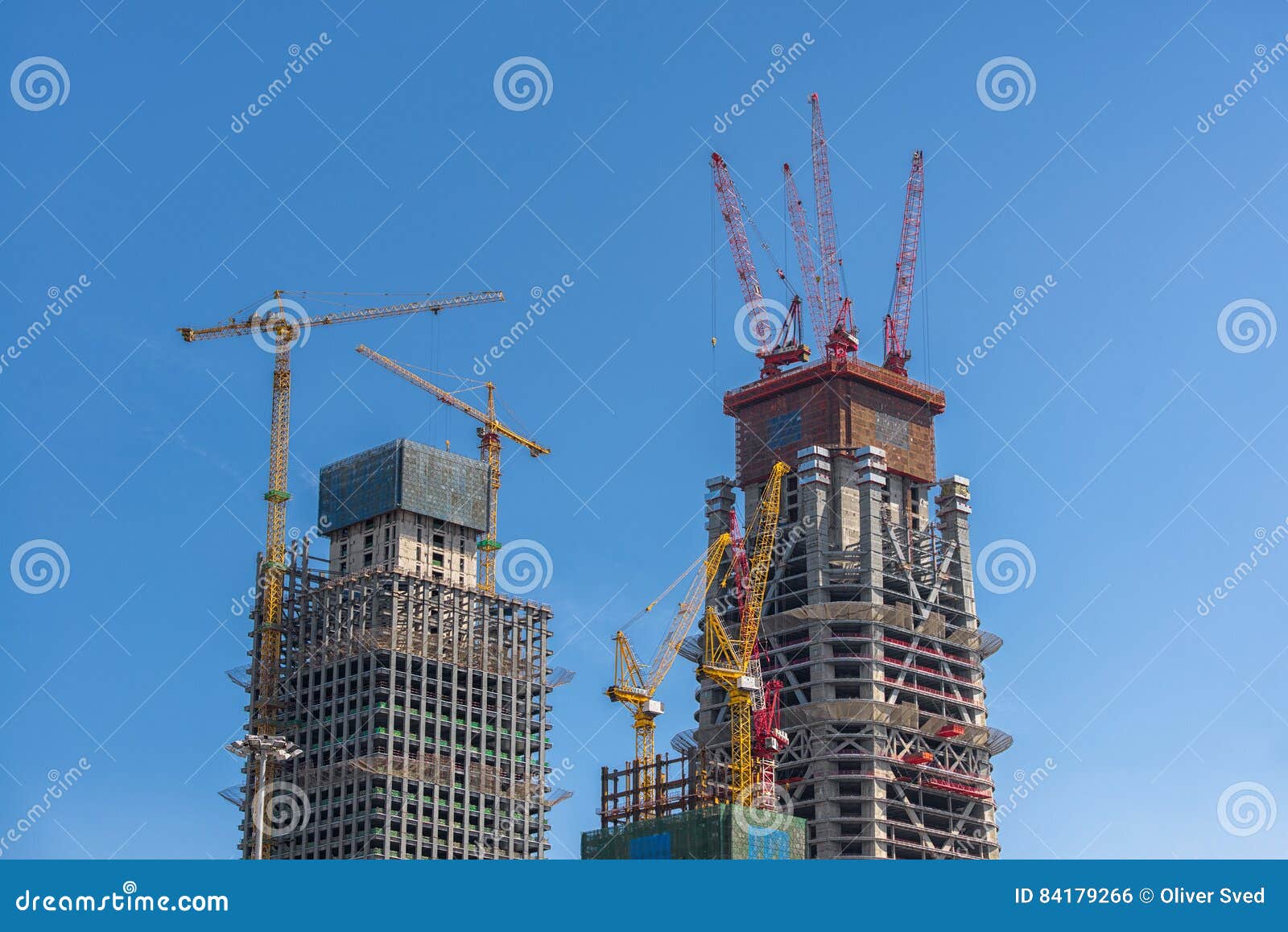 Construction of Skyscrapers Under Blue Sky Stock Photo - Image of ...