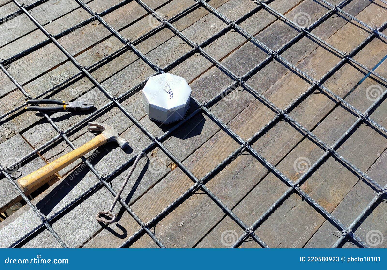 Construction of a slab stock image. Image of slab, roof - 220580923