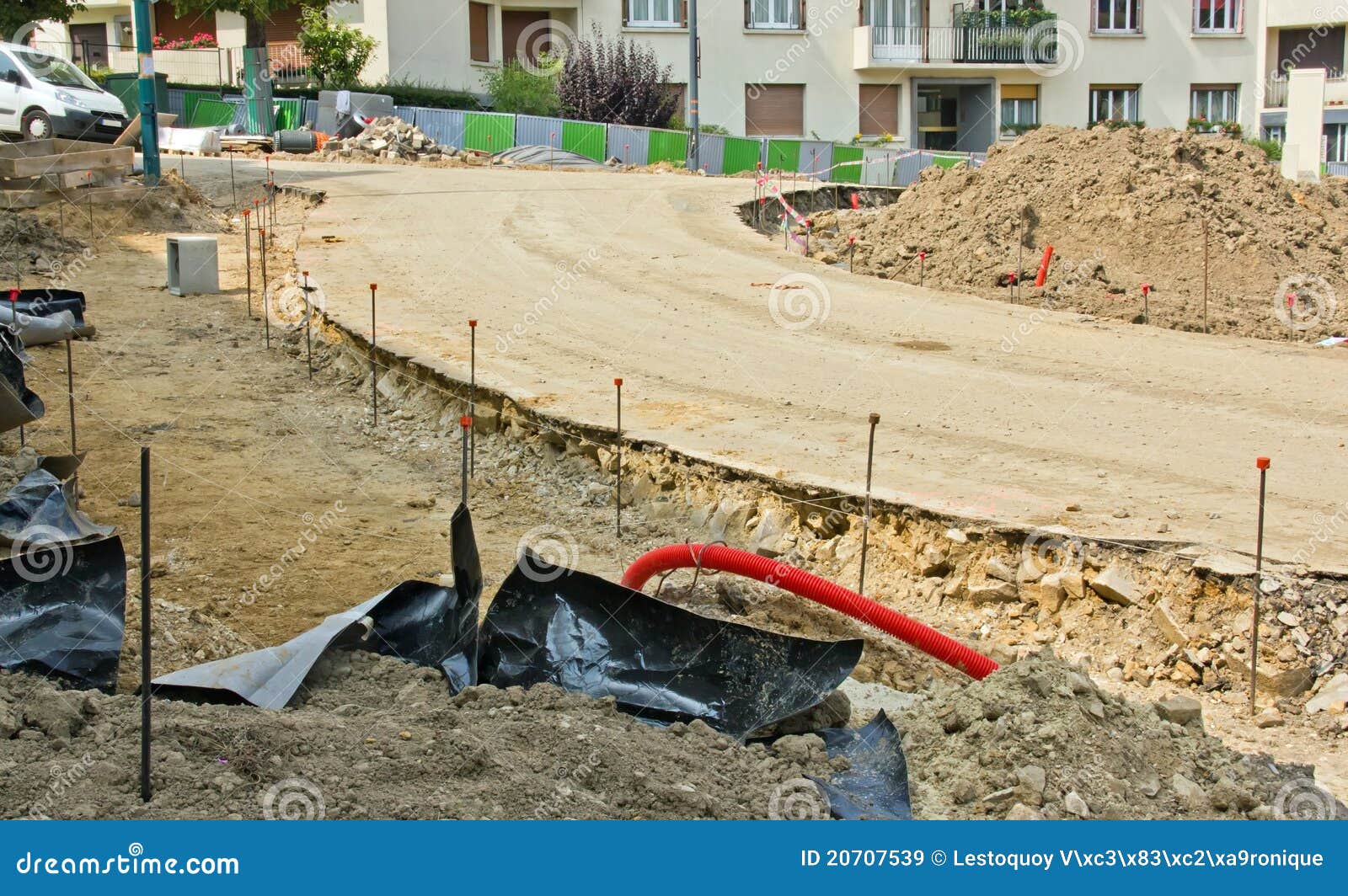 Construction on slopes stock image. Image of renovation - 20707539