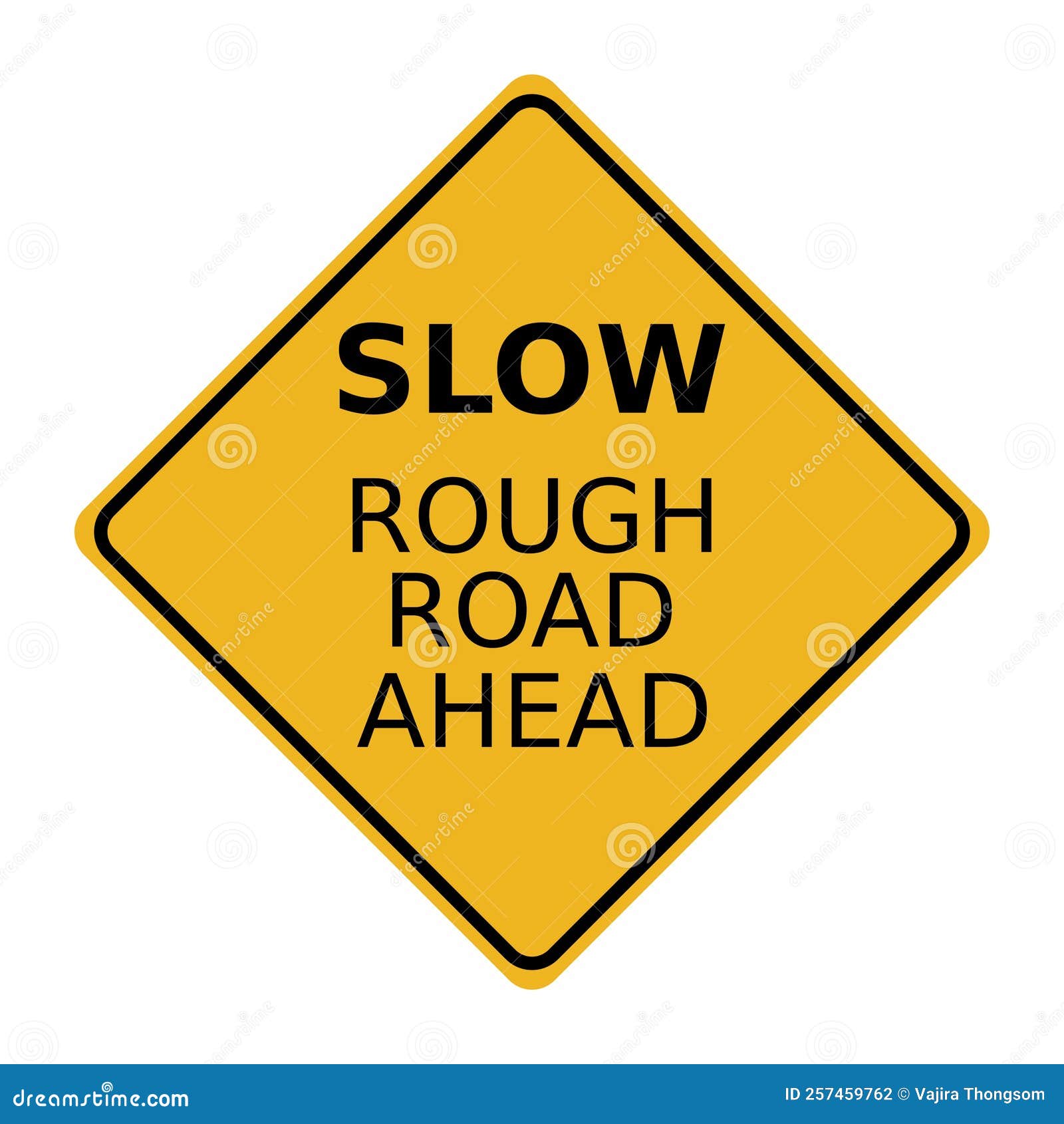 Construction Slow Rough Road Sign Vector Illustration Stock Vector ...