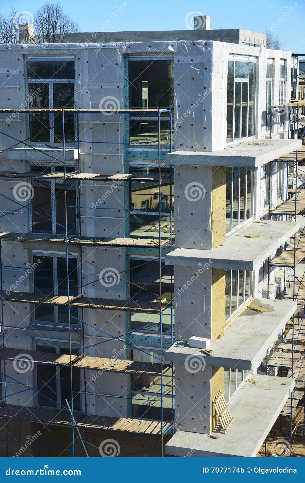Construction of Small Building Stock Photo - Image of monolithic, small ...