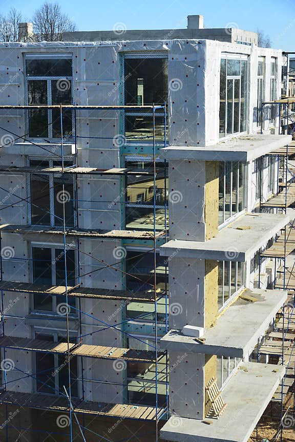 Construction of Small Building Stock Photo - Image of monolithic, small ...